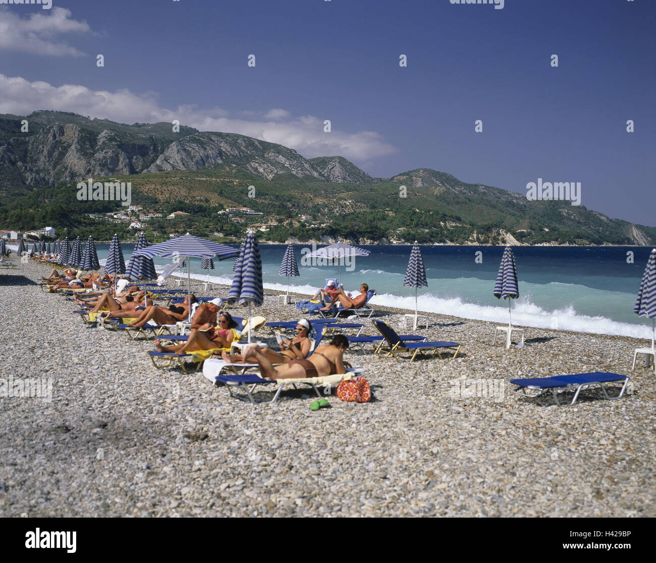 Greece, island Samos, Kokkari, beach, Mediterranean island, coast ...