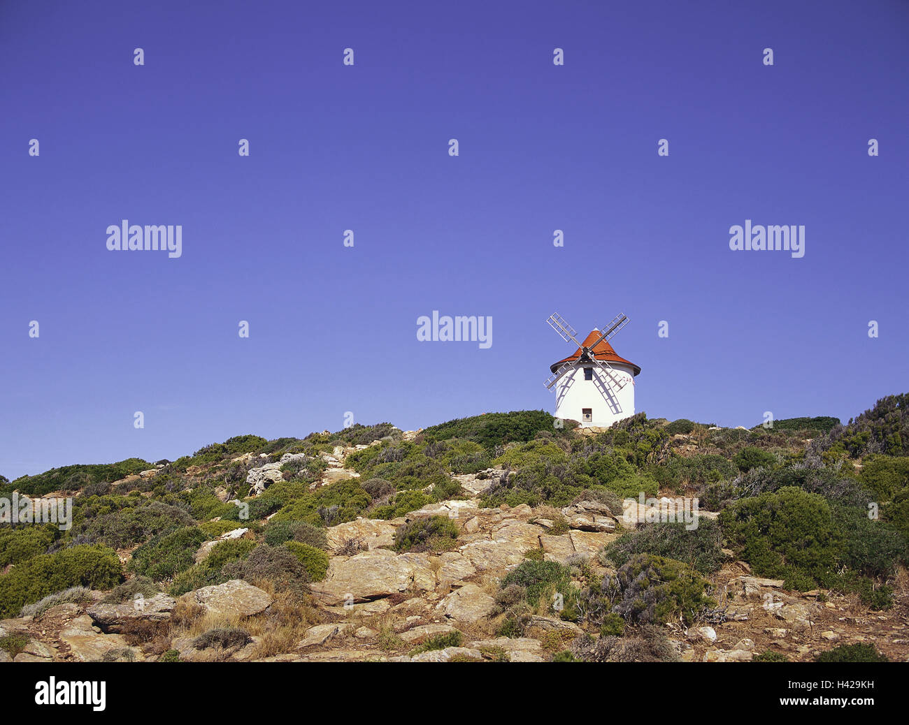 France, island Corsica, Cap Corse, windmill, Moulin Mattei, destination ...