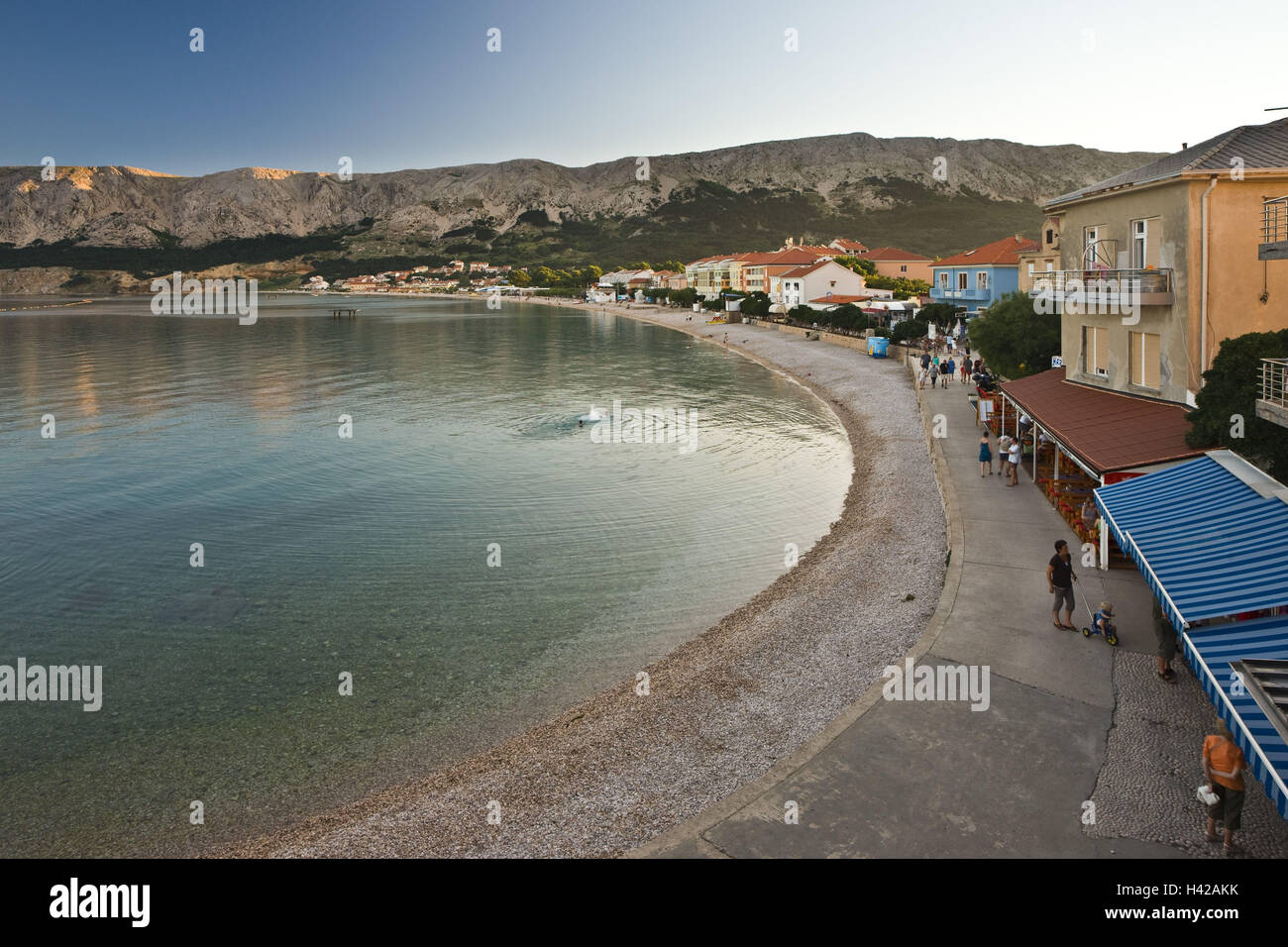 Croatia, Kvarner bay, island Krk, city Baska, beach, bay, sea Stock ... Croatia, Kvarner bay, island Krk, city Baska, beach, bay, sea Stock ...