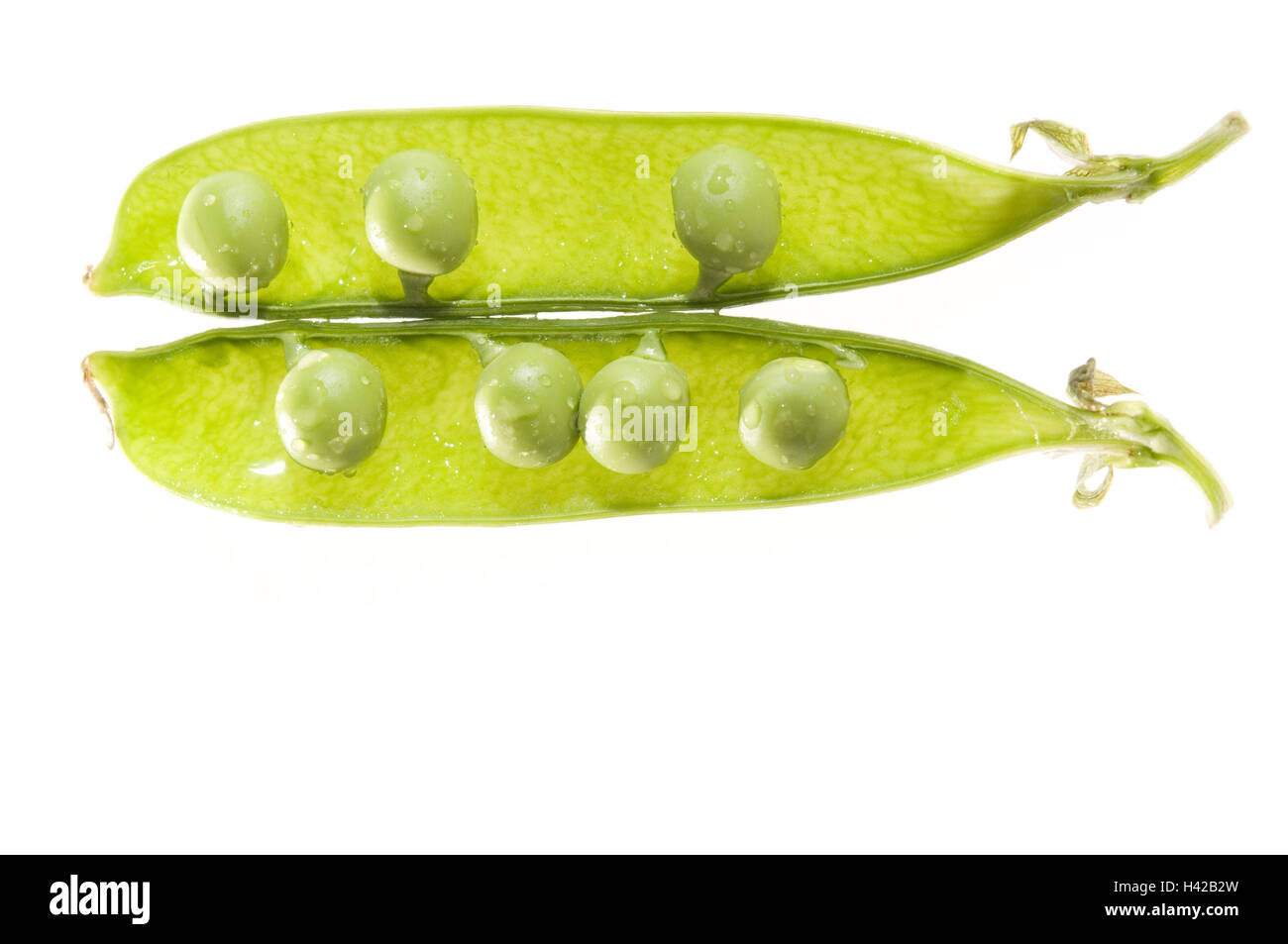 Pea pod, halves Stock Photo - Alamy