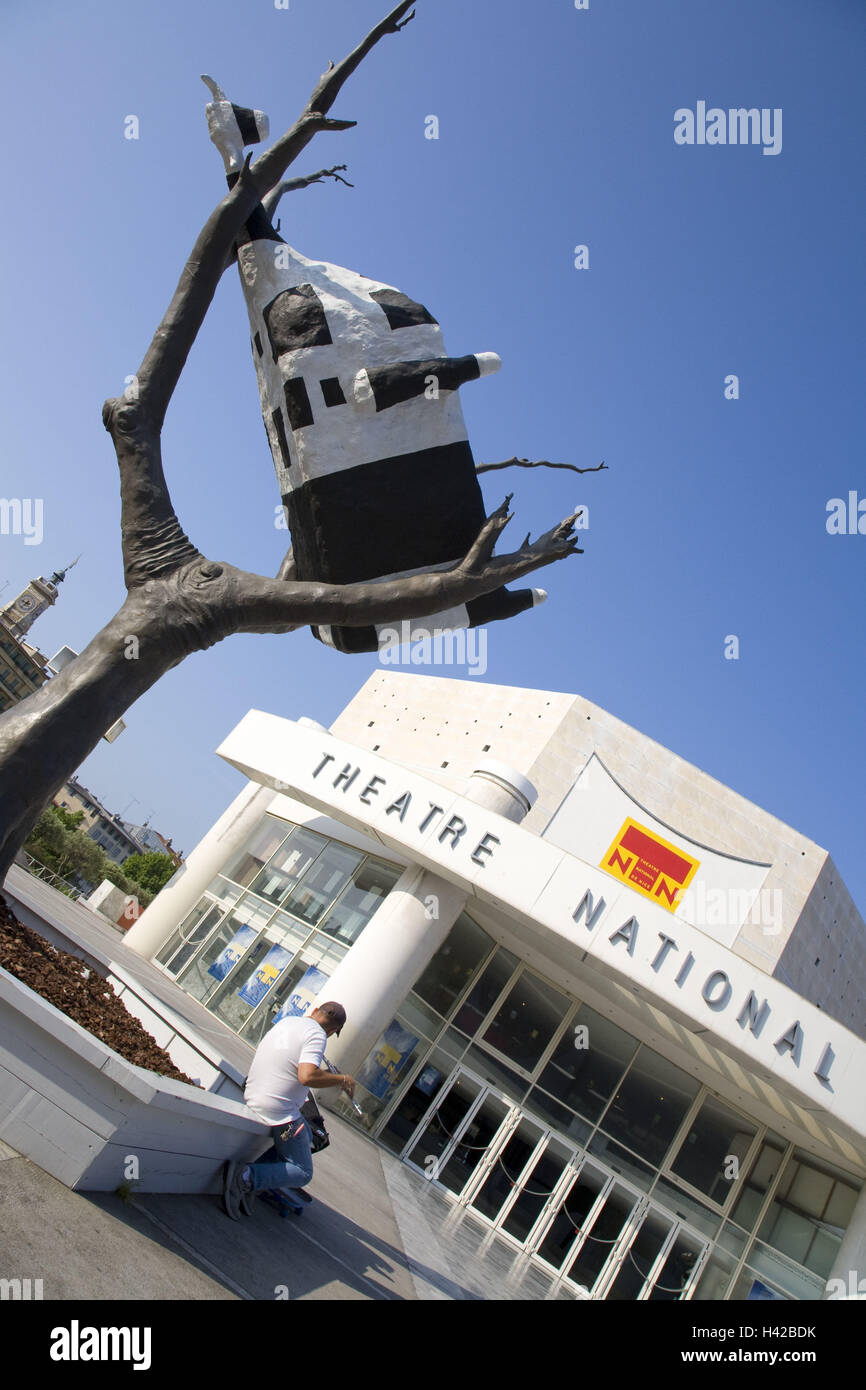 France, Provence, Cote d'Azur, Nice, national theatre, theatre, street ...