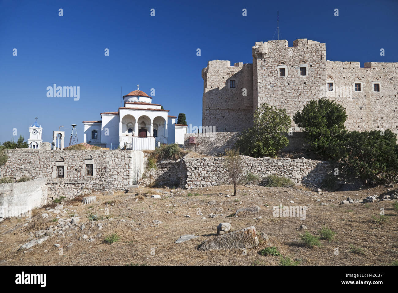 Castle Logothetis, Pythagorion, island Samos, Mediterranean island ...