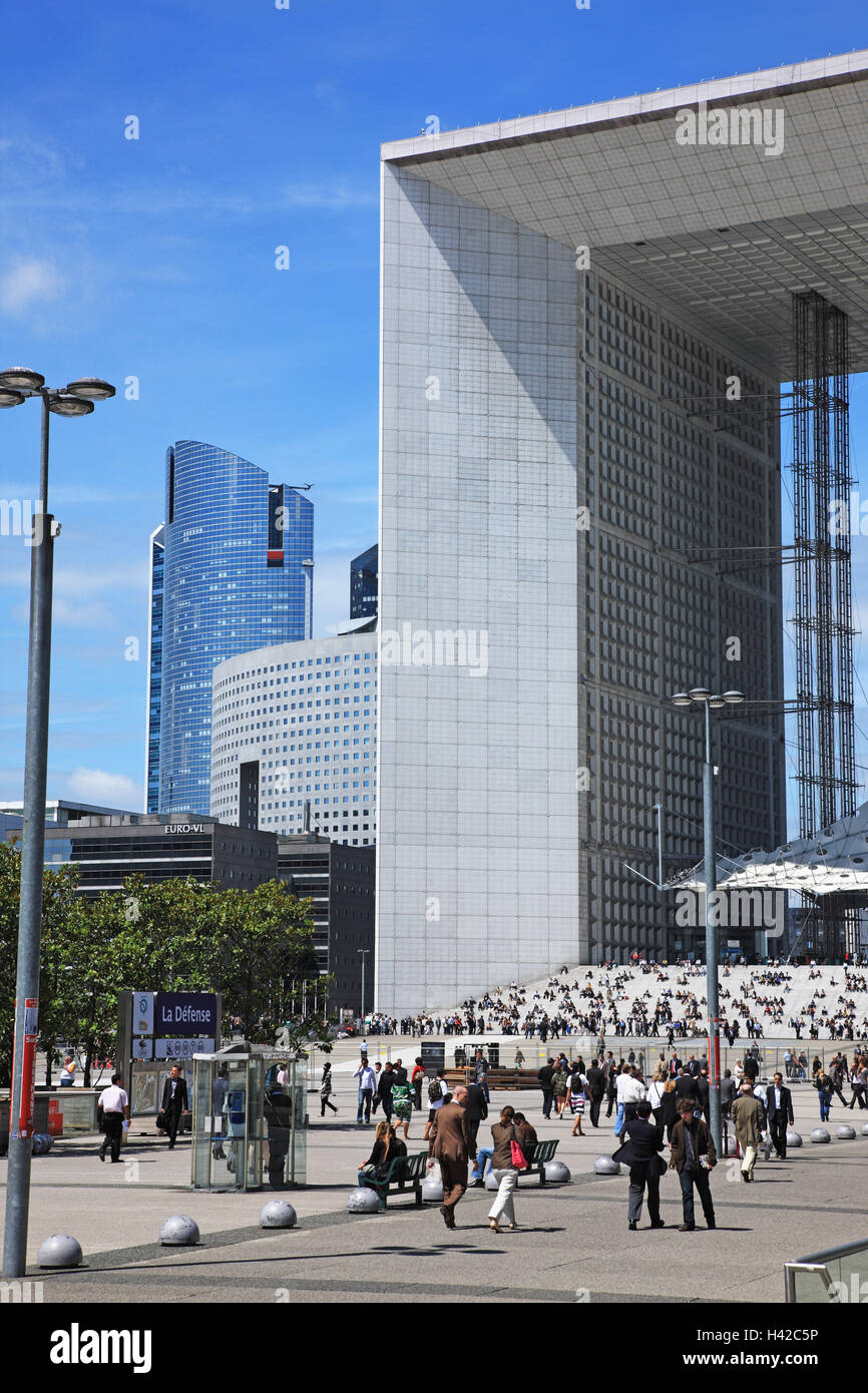 France, Paris, part town La Defense, grandee ark, tourist, no model ...