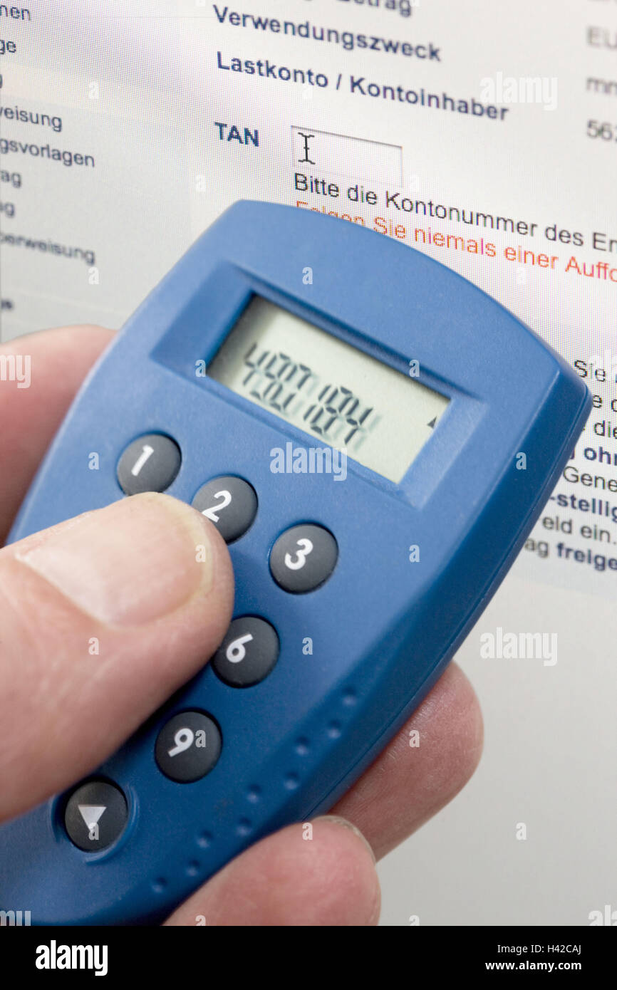 Screen mask, E banking, Tan computer, TAN, TAN computer, E banking ...