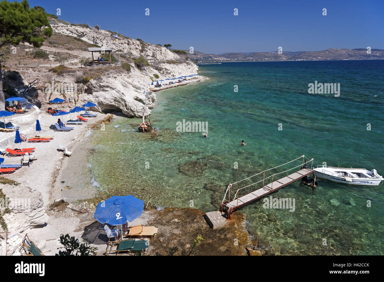 Beach, Pappa Beach, Ireo, island Samos, Mediterranean island, Greece ...