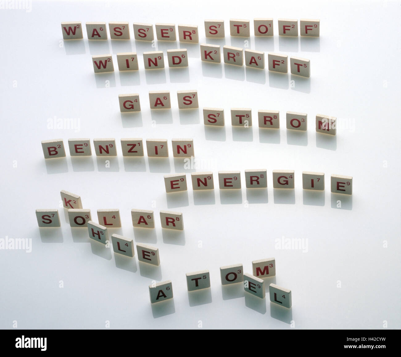 Scrabble, game-stones, strokes, sources of energy, different, only ...