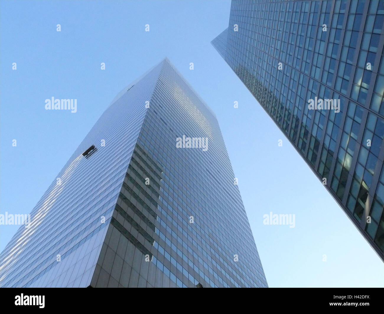 USA, New York city skyscrapers facades, from below, detail, America ...