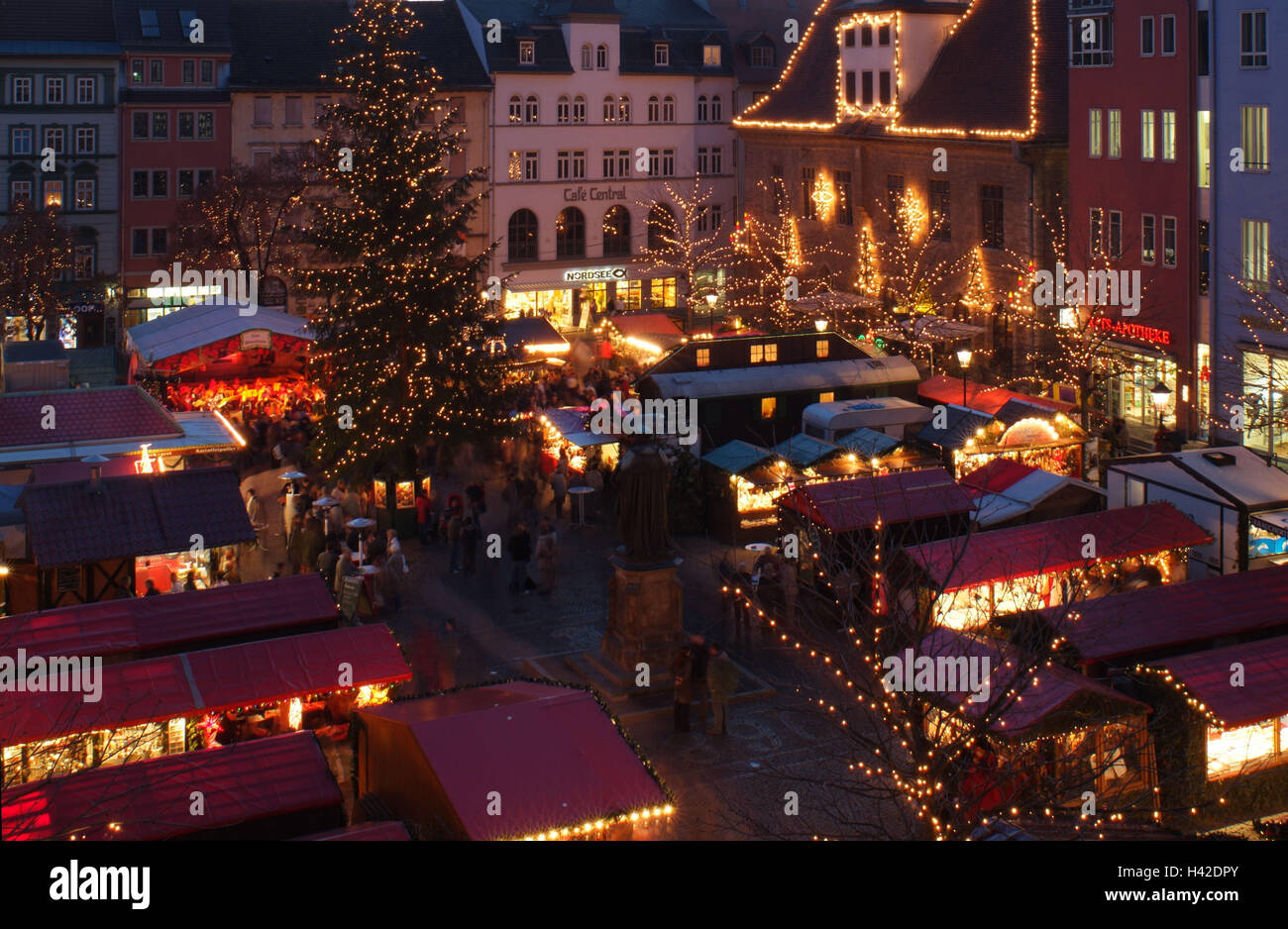 Germany, Thuringia, Jena, Christmas-market, mood-fully, evening ...