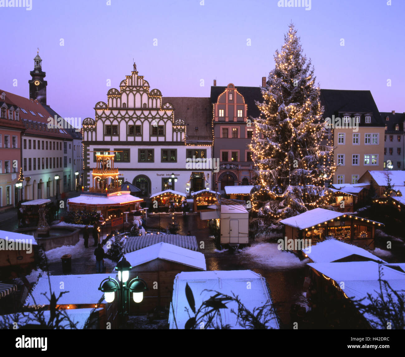Germany, Thuringia, Weimar, Christmas-market, mood-fully, evening ...