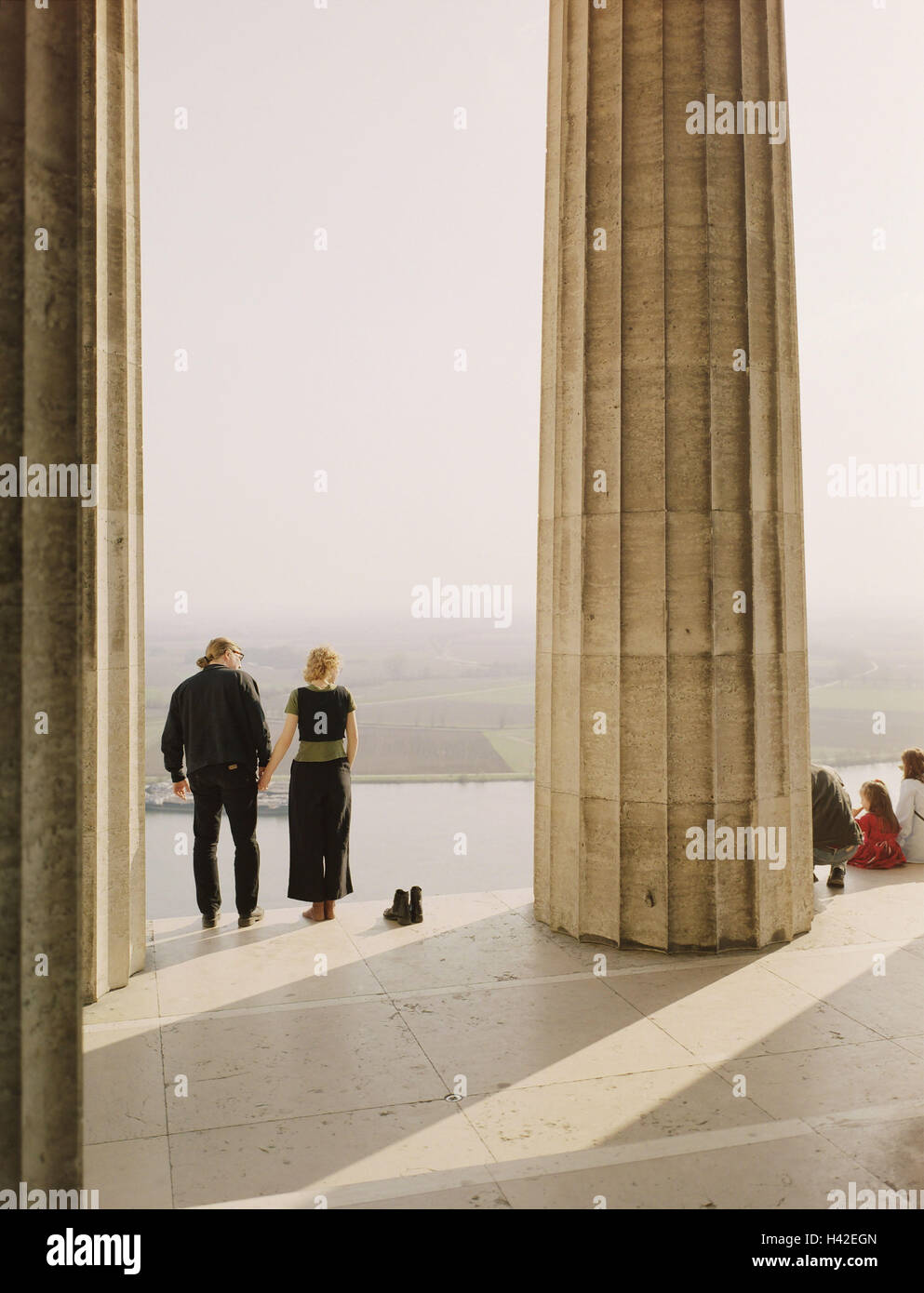 Germany, Bavaria, Oberpfalz, Danube-baptism, Valhalla, visitors, View ...
