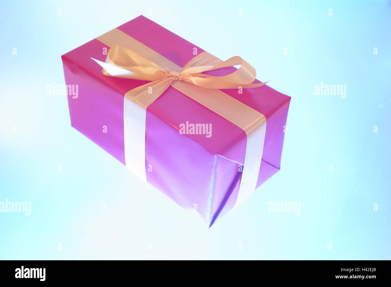 Present, wrapping paper, red, loop, yellow, birthday present, present ...