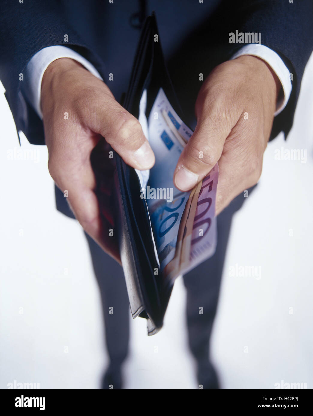 Man, suit, purse, open, banknotes, point, detail, Manager, change purse ...