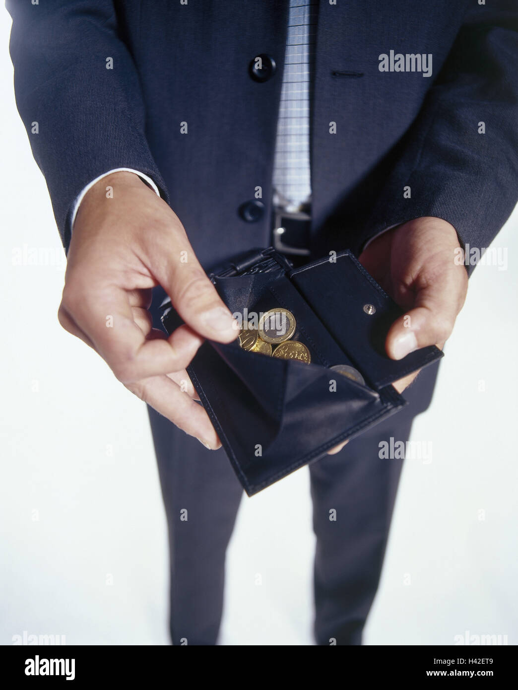 Man, suit, purse, open, coins, point, detail, Manager, change purse ...