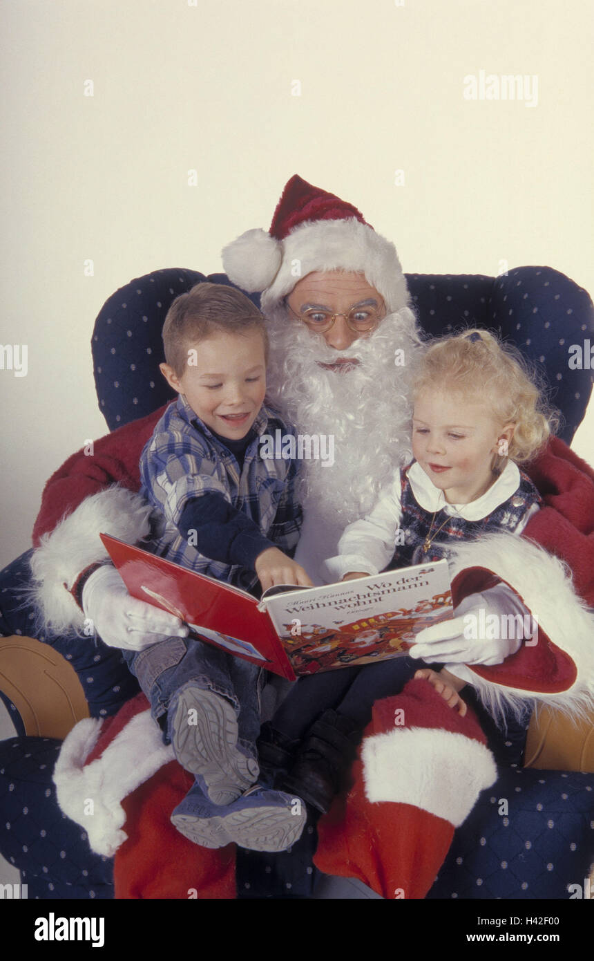 Santa Claus, children, book, read Christmas, Christmas Eve, Santa's ...