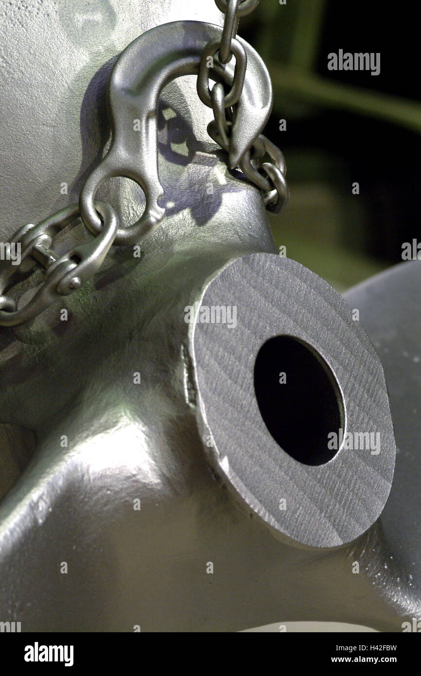 Stainless steel opus, ship screw, catena, hook, detail, industry ...