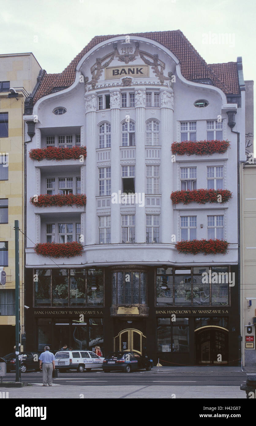 Poland, poses, banking house, facade, Europe, Rzeczpospolita Polska ...