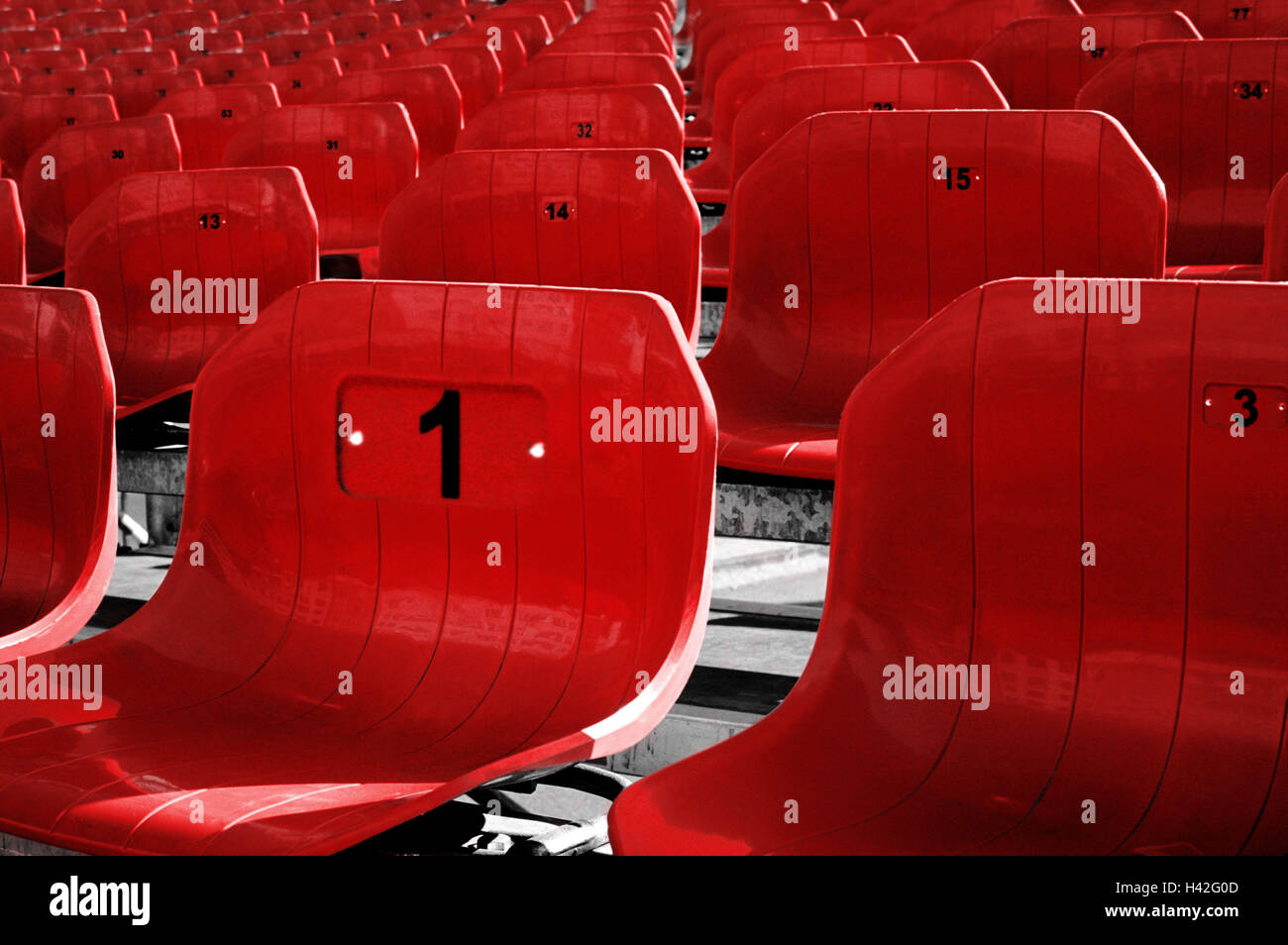 Auditorium, blank, detail, seats, numbering, stand, spectator's stand ...