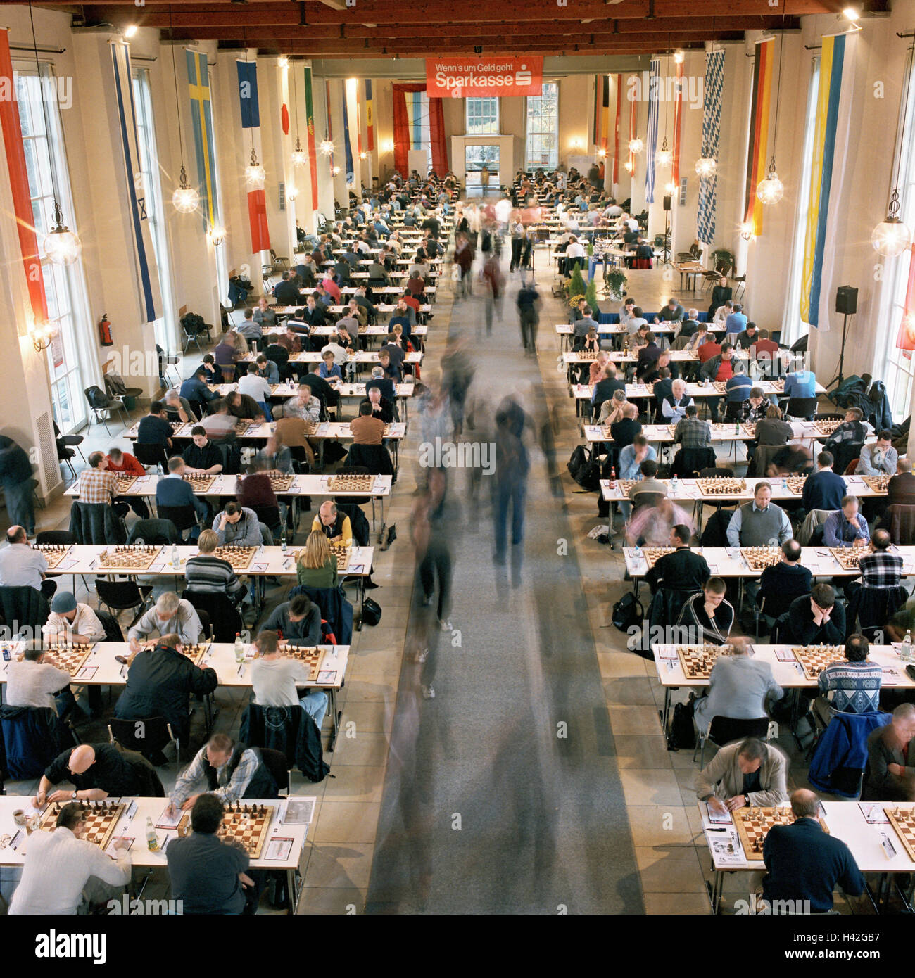 Germany, bath Wiessee, tournament hall, chess tournament, player ...