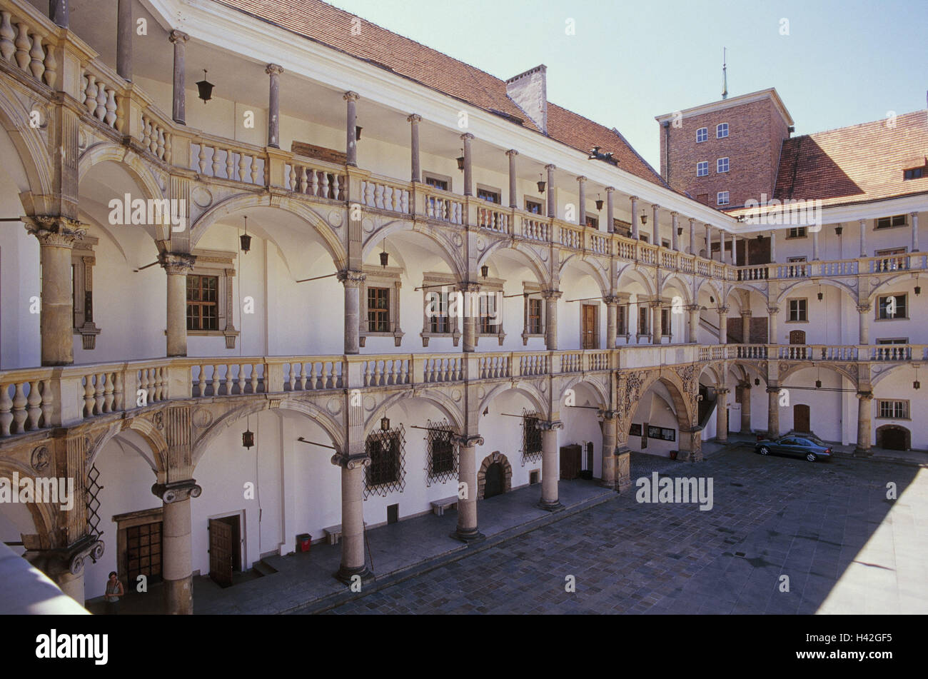 Poland, Silesia, Brieg, Piastenschloss, inner courtyard, Europe ...
