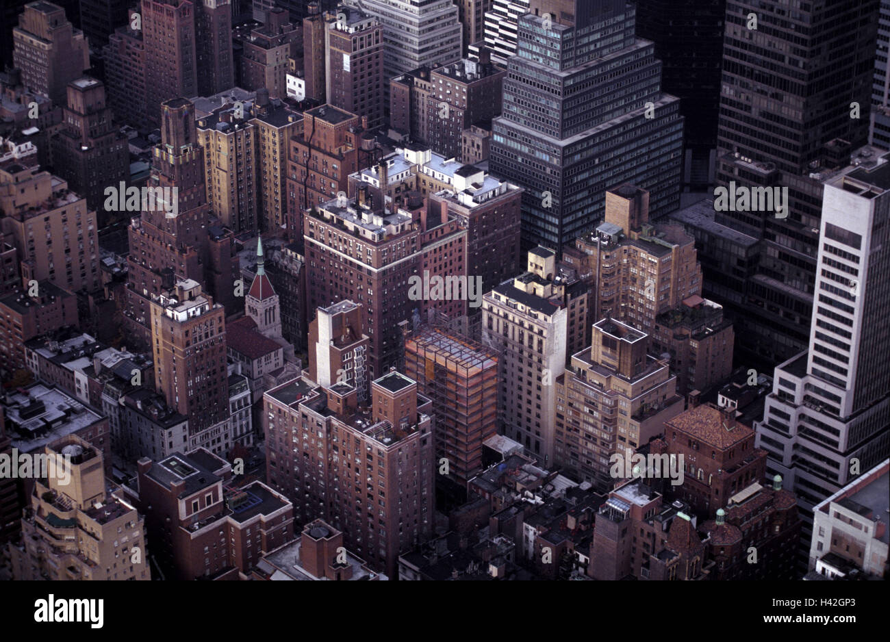 The USA, New York city, Manhattan, town overview, detail, America ...