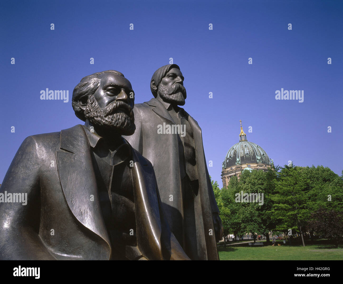 Germany, Berlin, Berlin cathedral, Marx angel's monument, detail ...