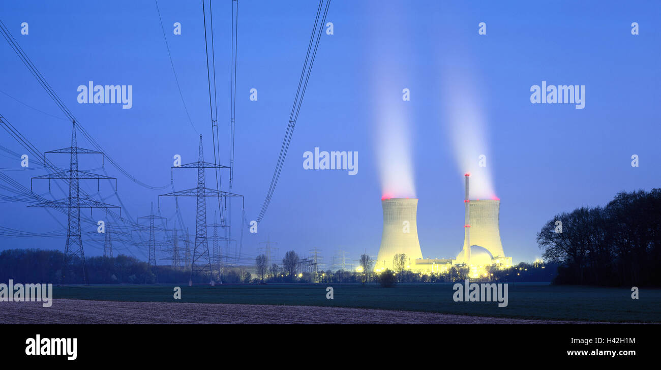 Germany, Bavaria, Lower Franconia, field Grafenrhein, nuclear power ...