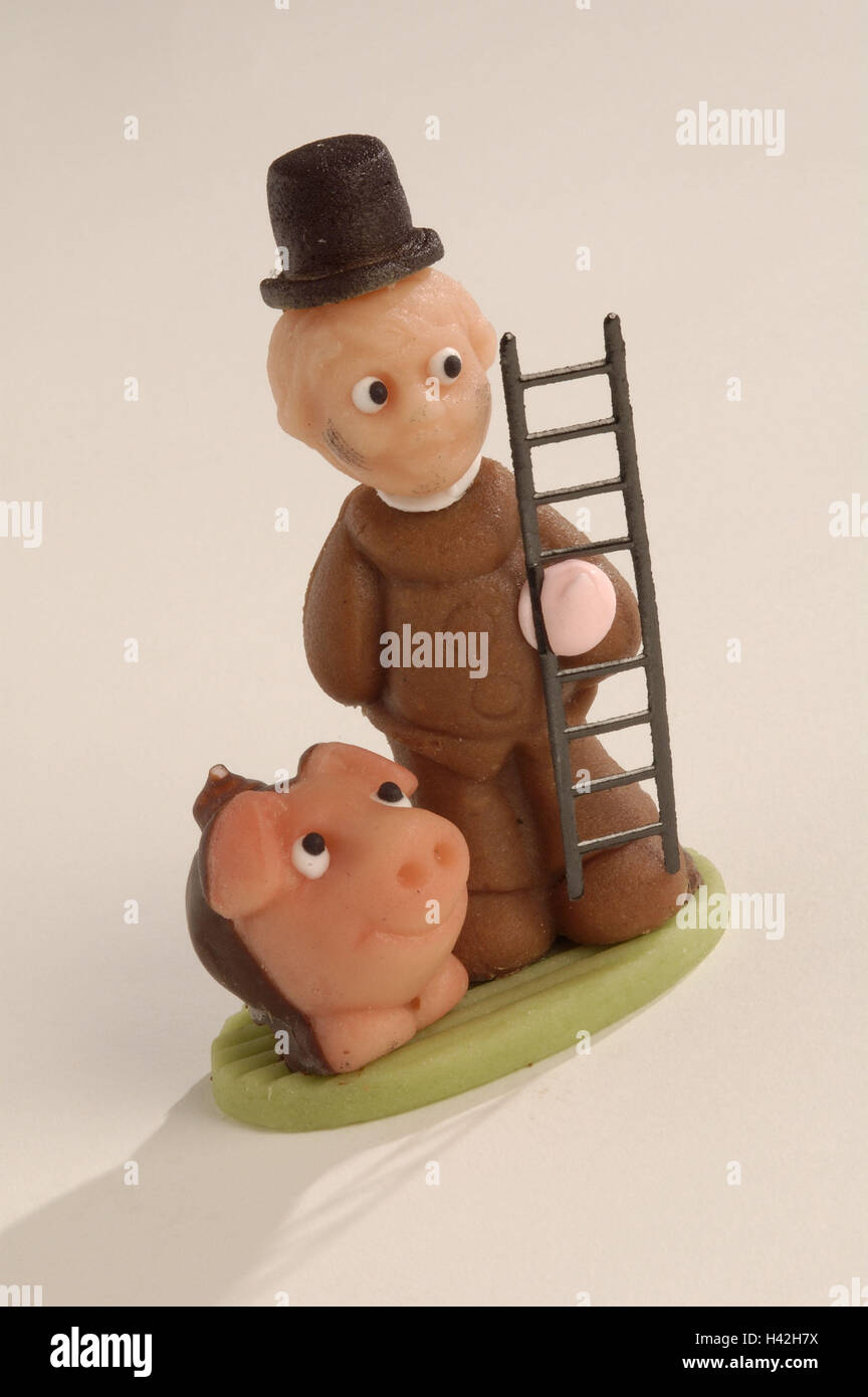 Marzipan figure, chimney sweep, pig marzipan, figures, luck bringers ...