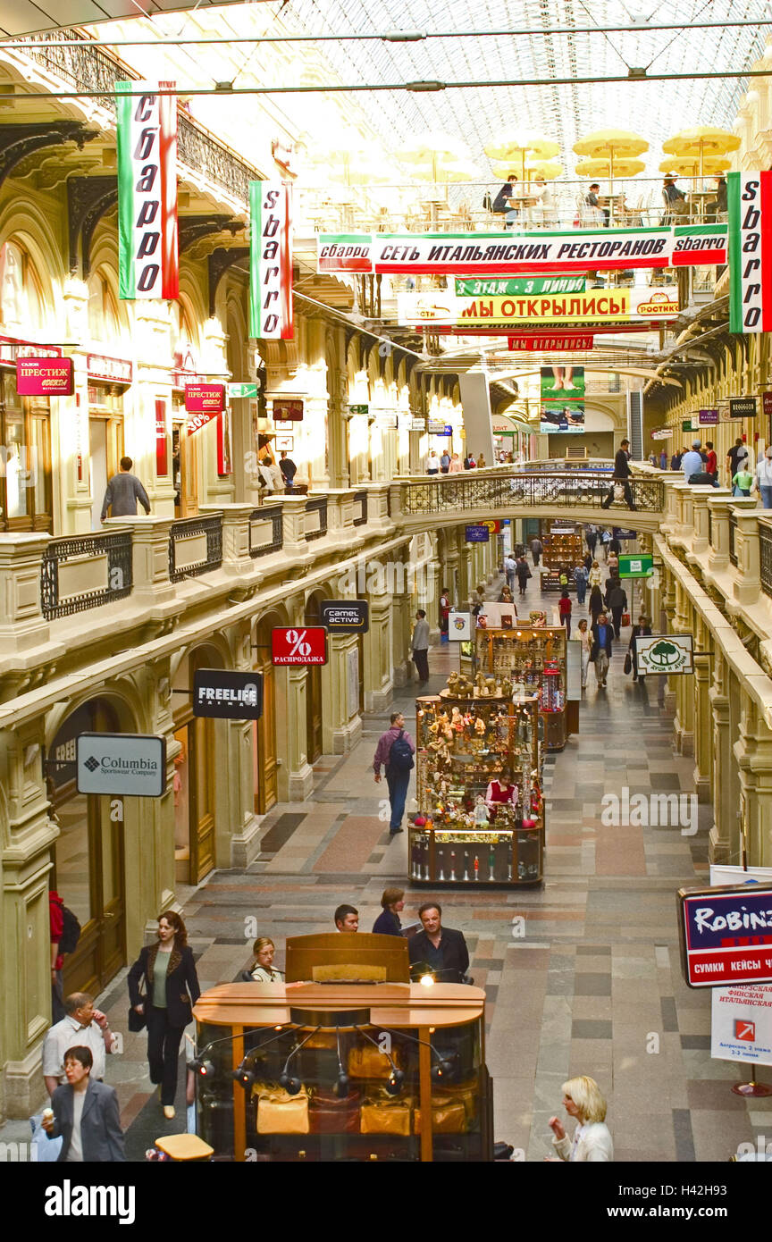 Russia, Moscow, department store GUM, inside, town, capital, building ...