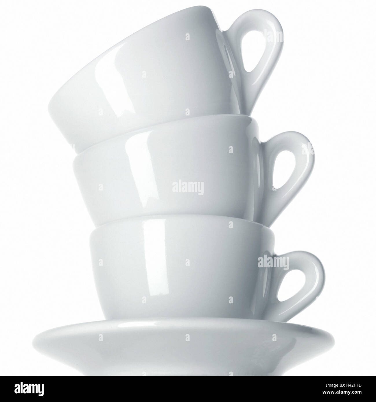 Cups, unterplate, white, stacked, dishes, coffee things, coffee cups ...