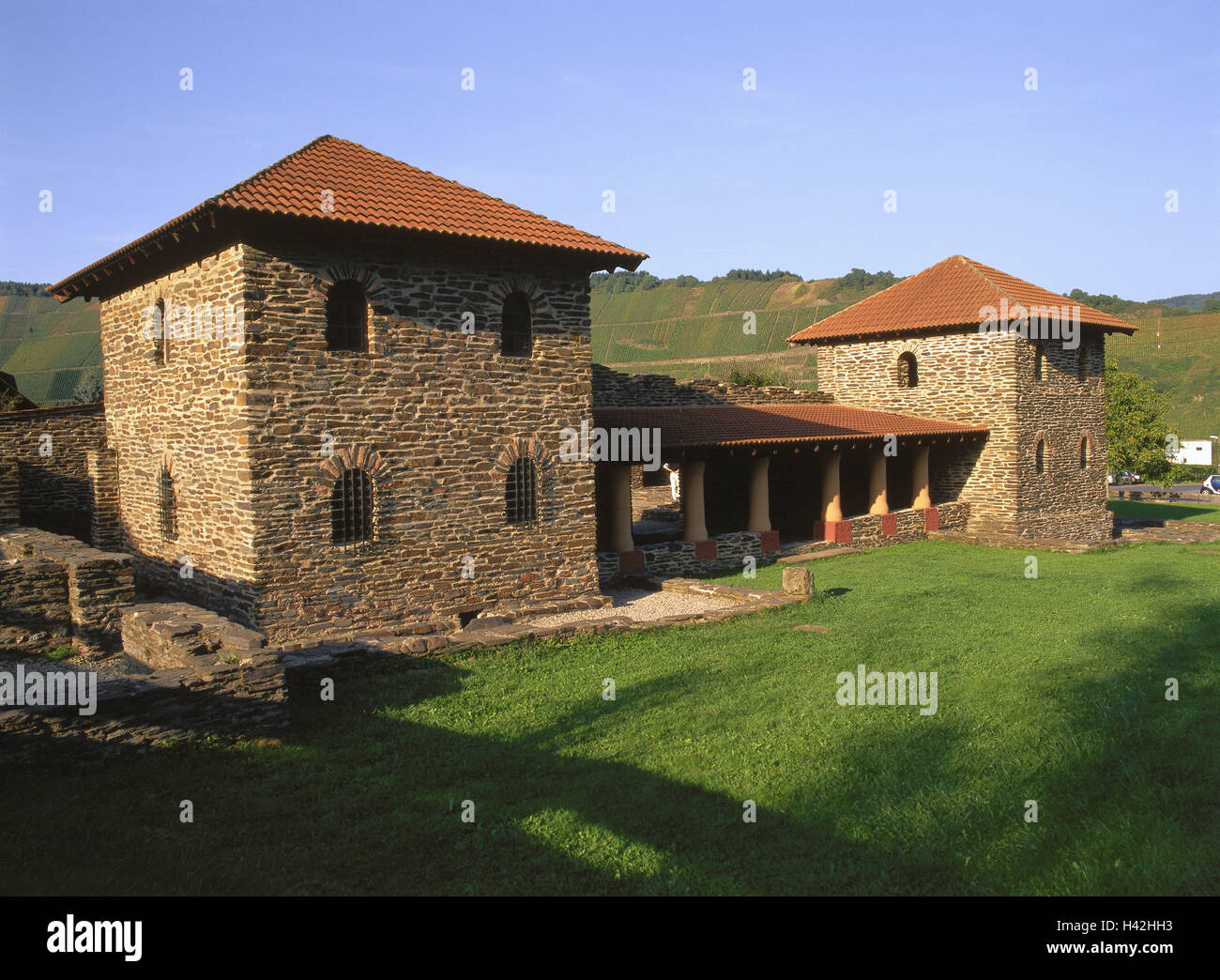 Germany, Rhineland-Palatinate, Mehring, Roman Villa, garden, Europe ...