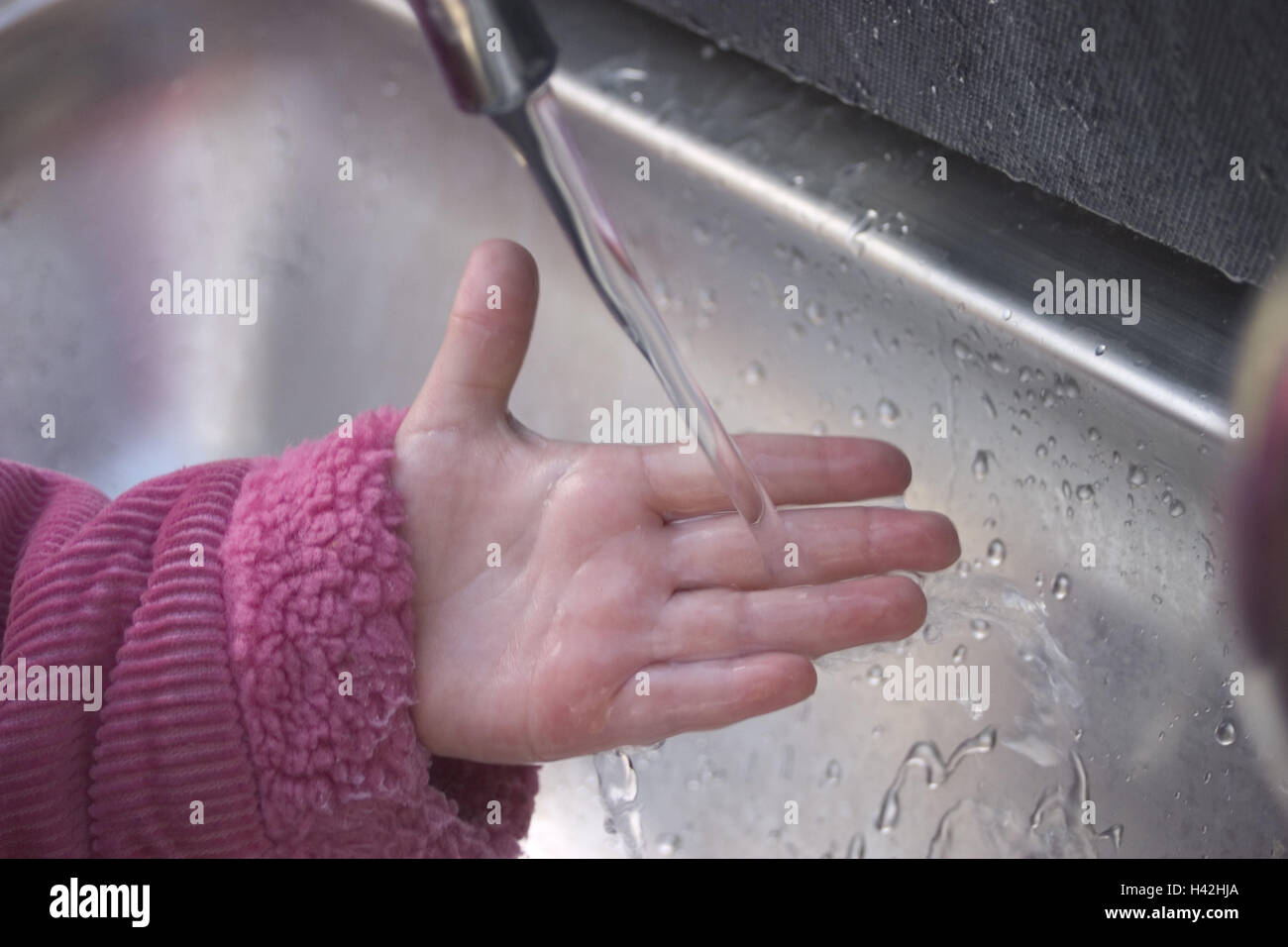 Tap, girl, detail, hand, water, touch, child, 4 years, infant ...