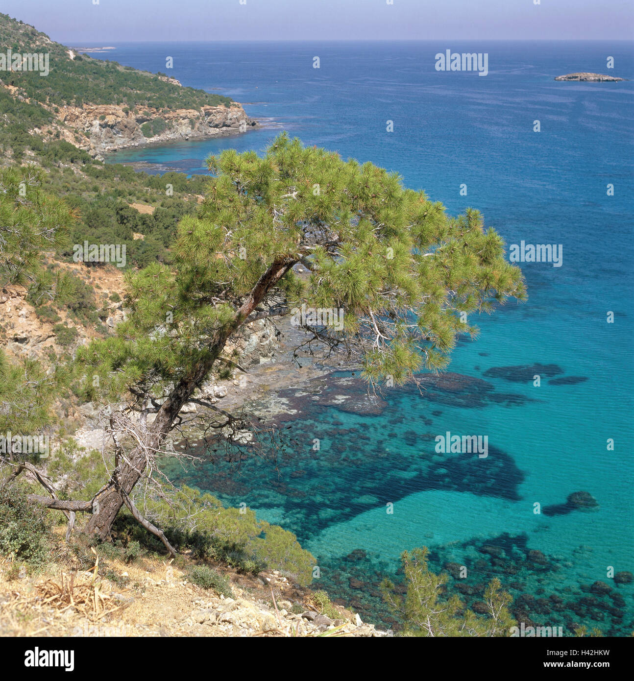 Cyprus, in Greek, peninsula Akamas, coast, Chrysochou bay, sea, Europe ...