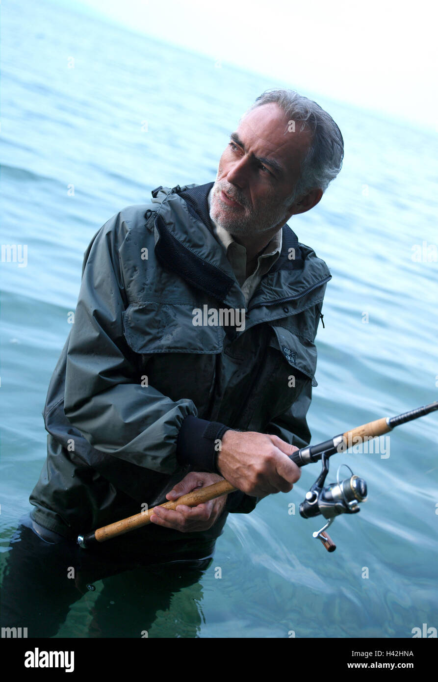 Waters get along sea, senior,, fishes Man, 50-60 years, 60-70 years ...