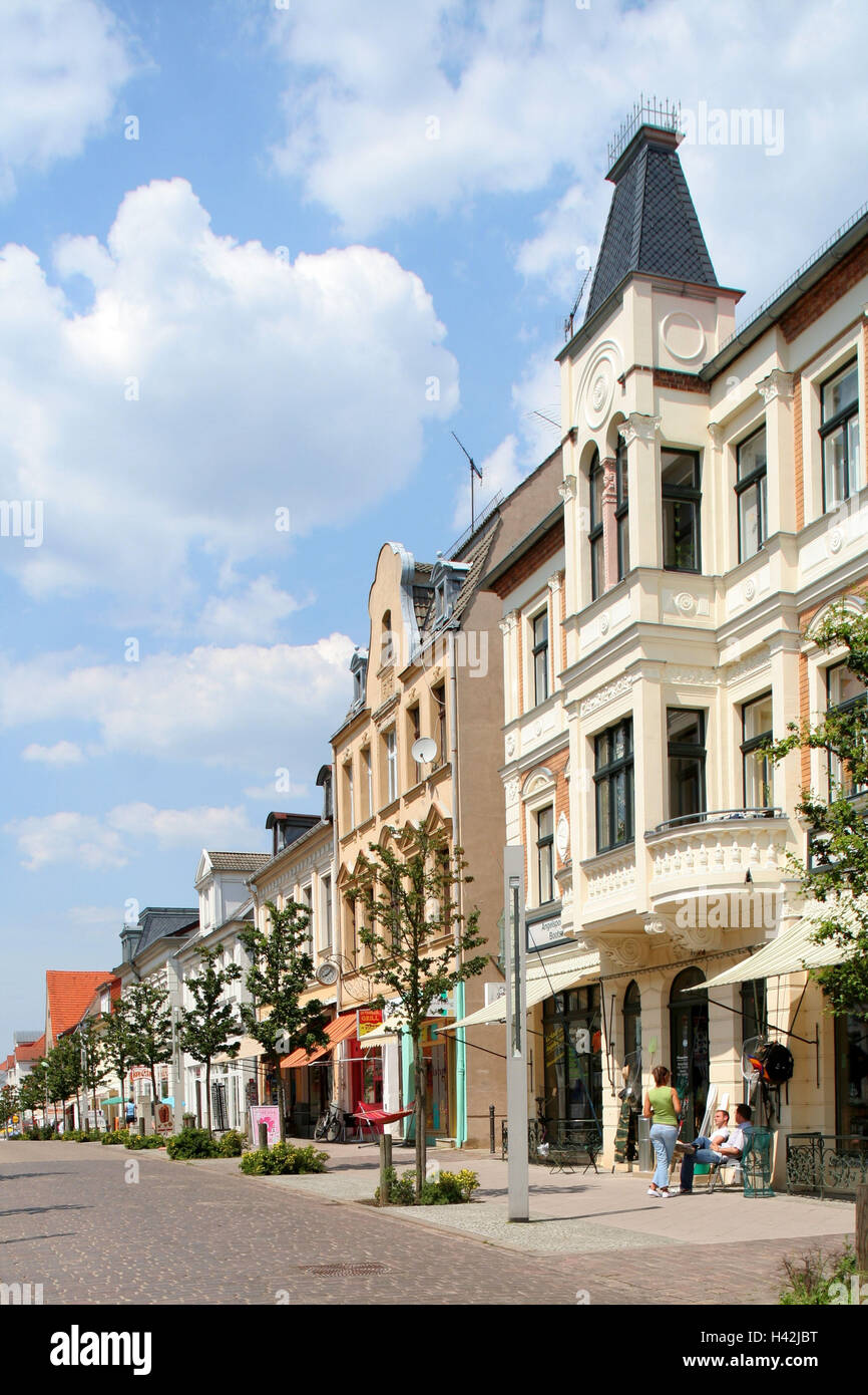 Germany, Neustrelitz (city), Cityscape, pedestrianized street, street ...