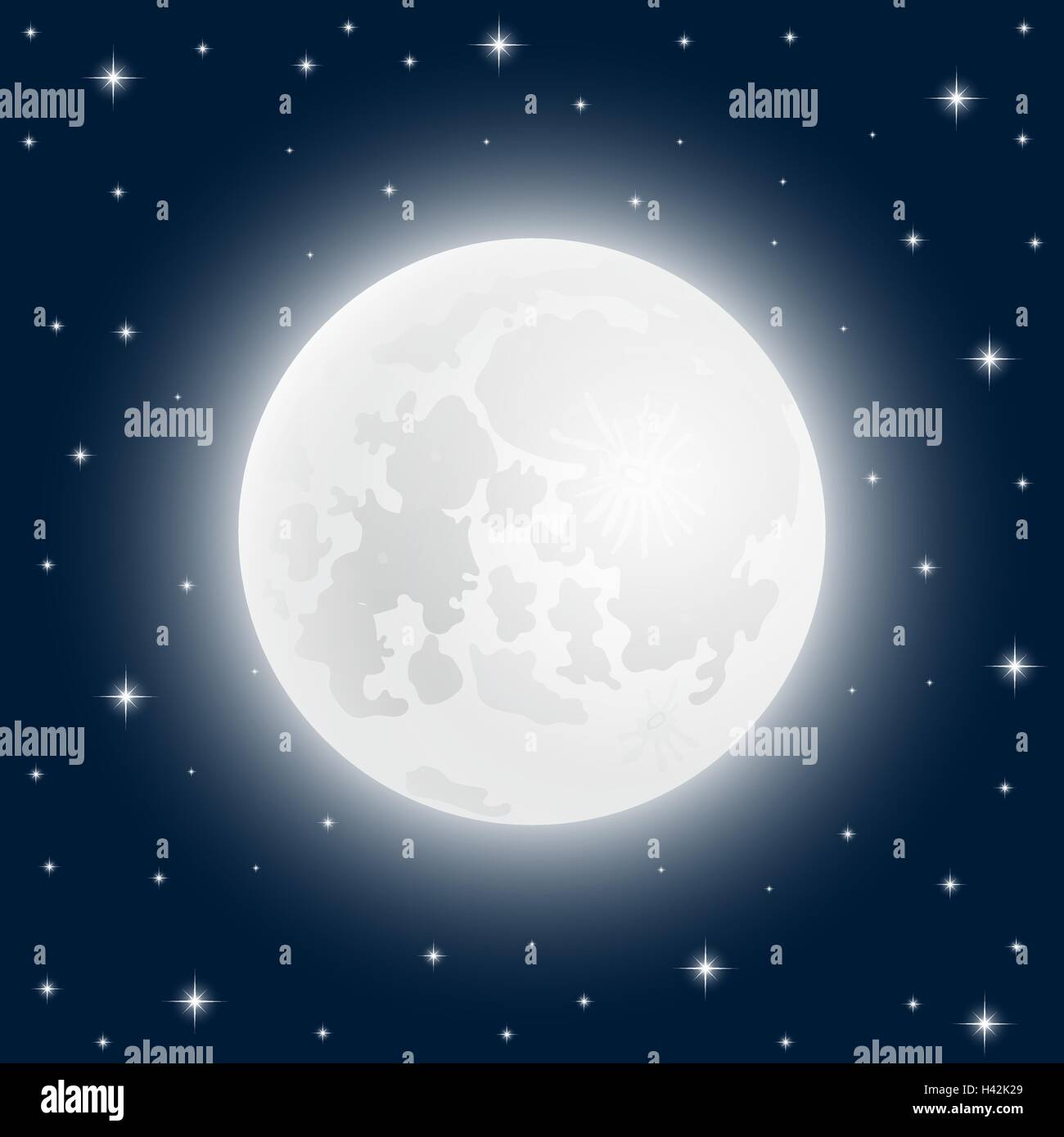 Night moon stars dark Stock Vector Images - Alamy