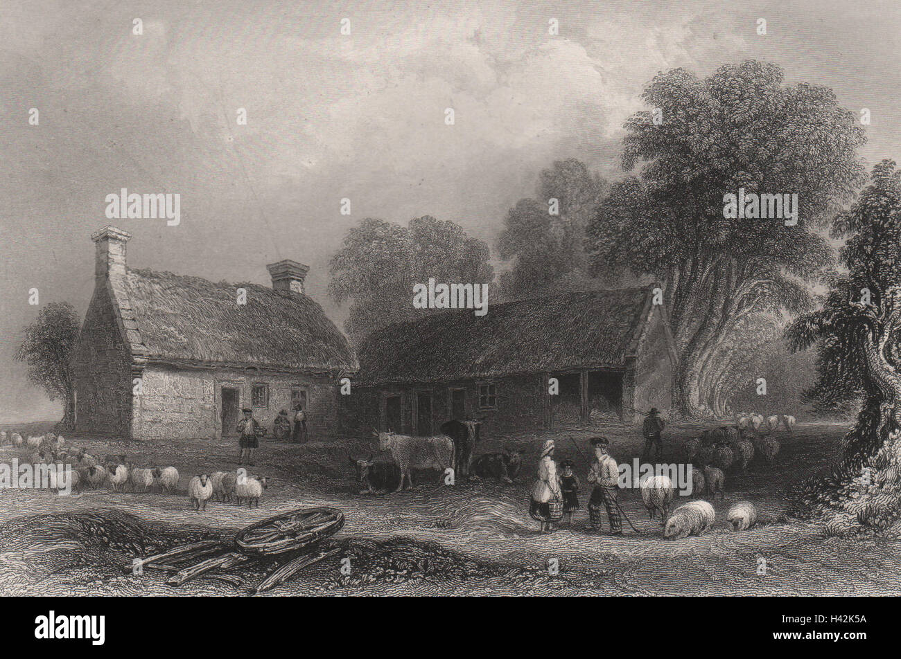 Farm of Lochlea, Tarbolton. Robert Burns. Scotland. BARTLETT c1840 old ...