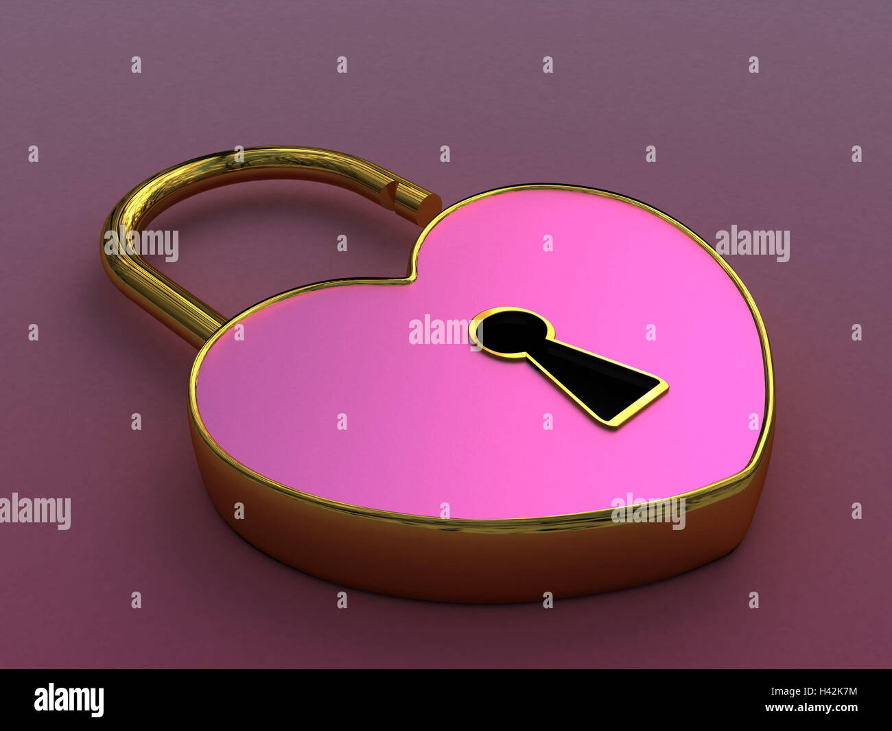 Computer graphics, padlock, heart-shaped, heart form, heart, lock ...