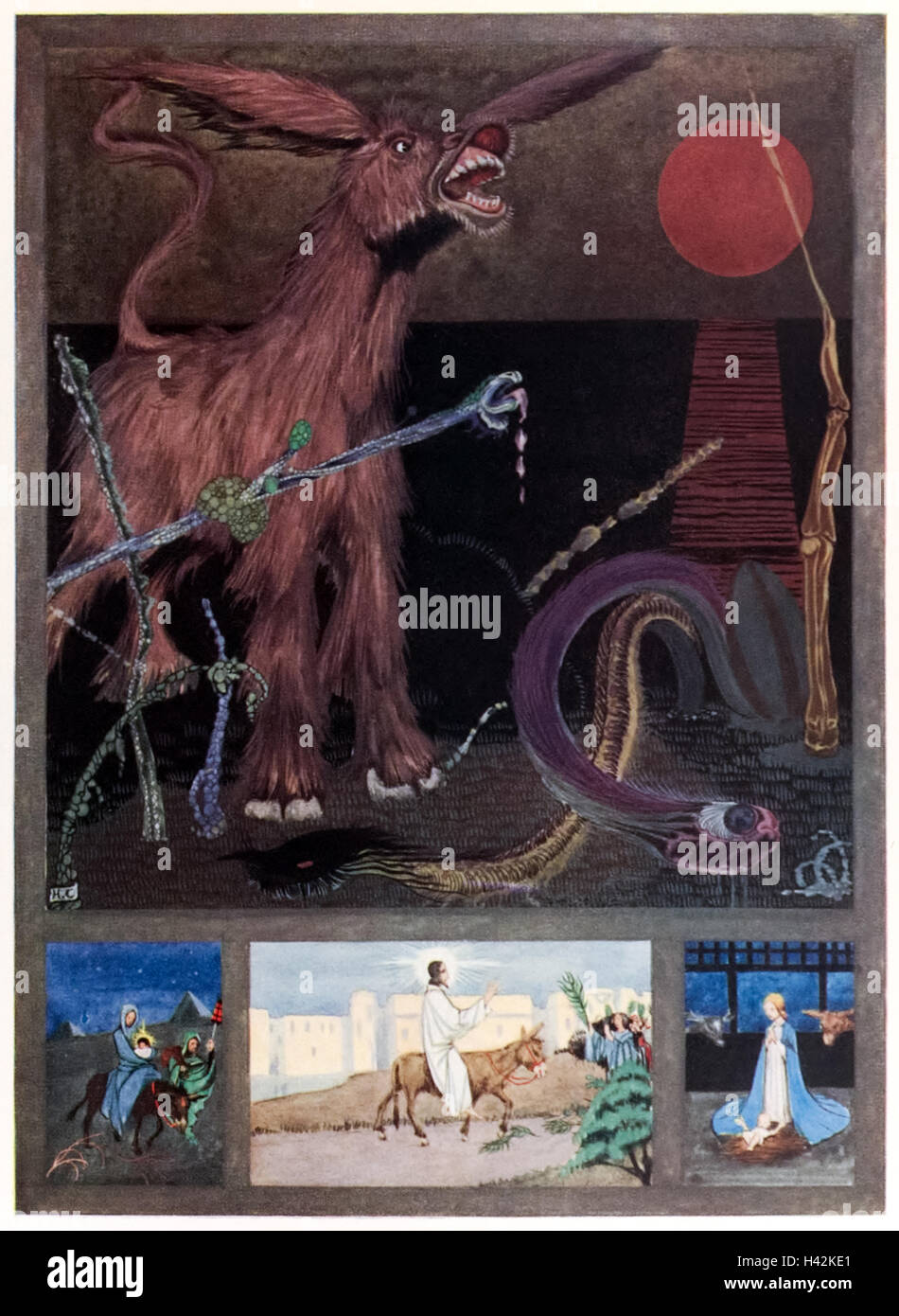 “With monstrous head and sickening cry and ears like errant wings ...