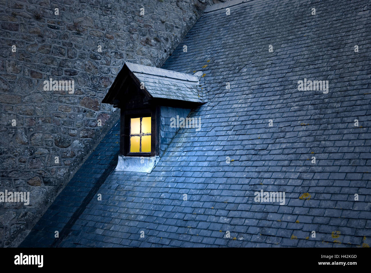 House roof, detail, dormer, window, lighting Stock Photo - Alamy