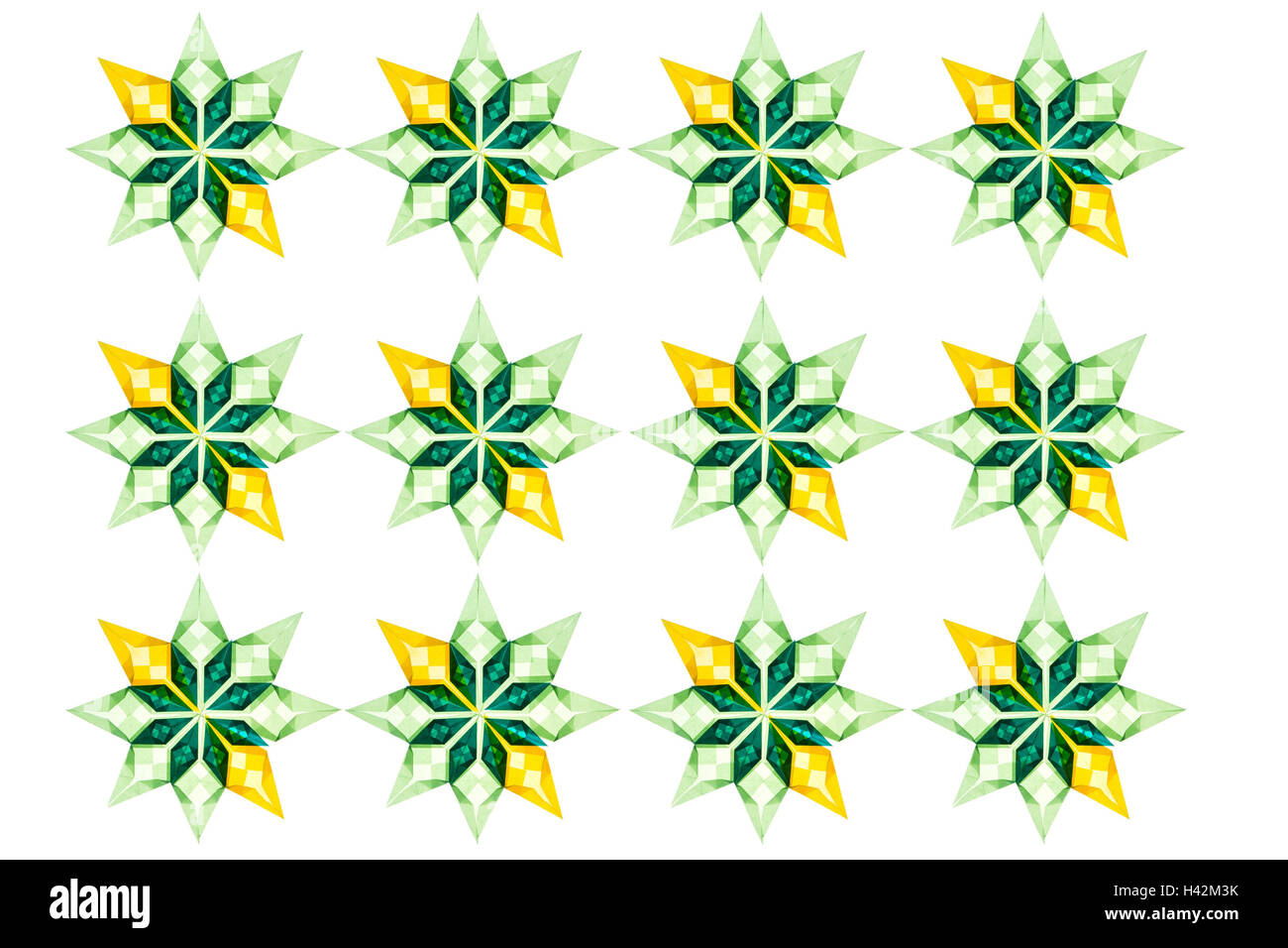 Colored paper Christmas stars on white background Stock Photo - Alamy