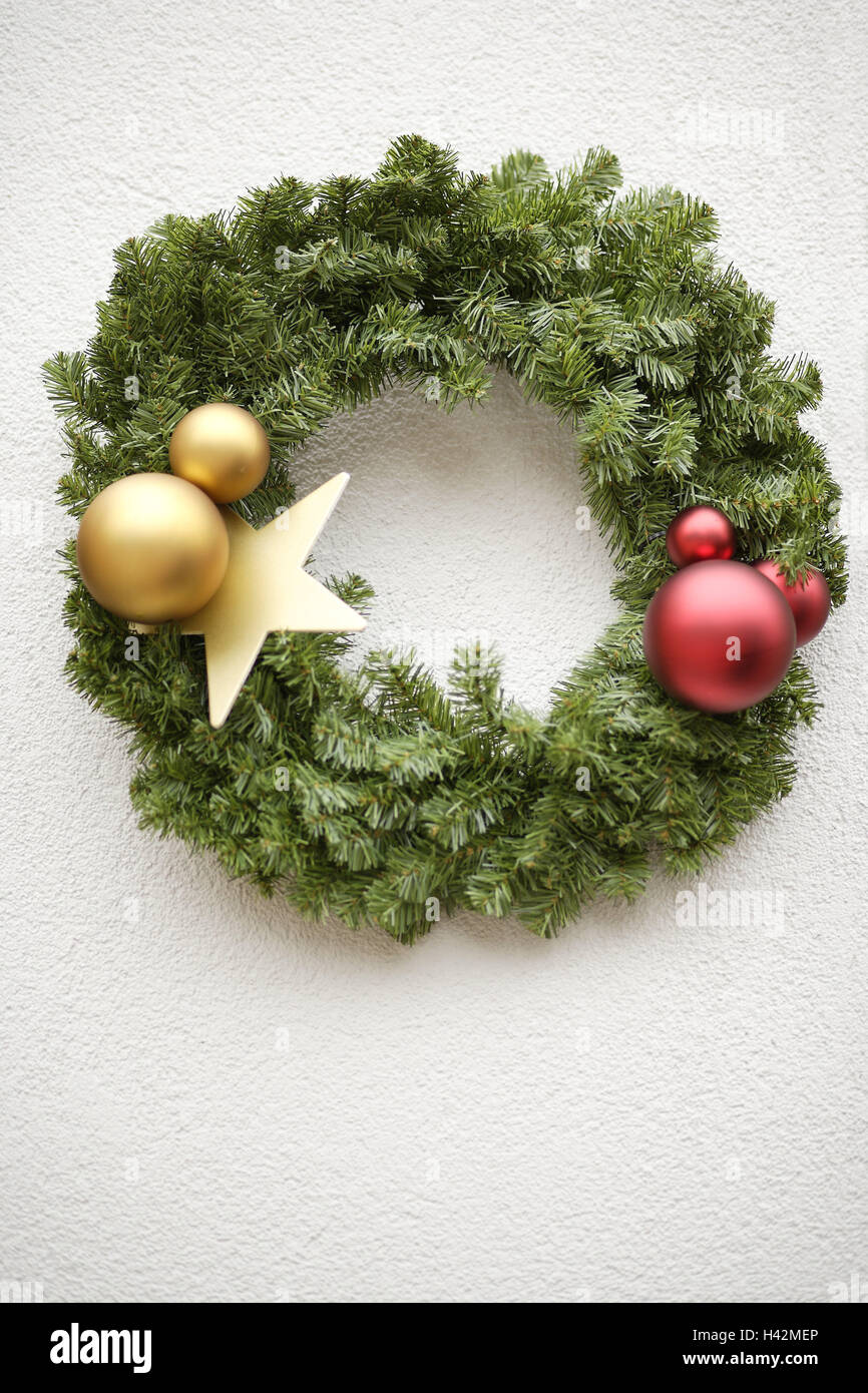 Wall, Christmas rim, Advent, rim, decoration, season, red, golden ...