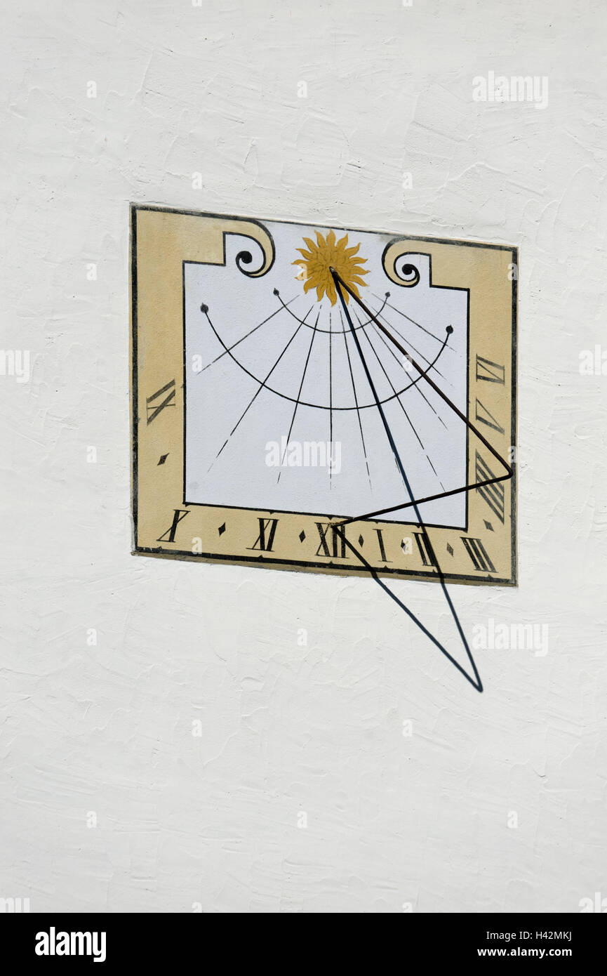 House facade, sundial Stock Photo - Alamy