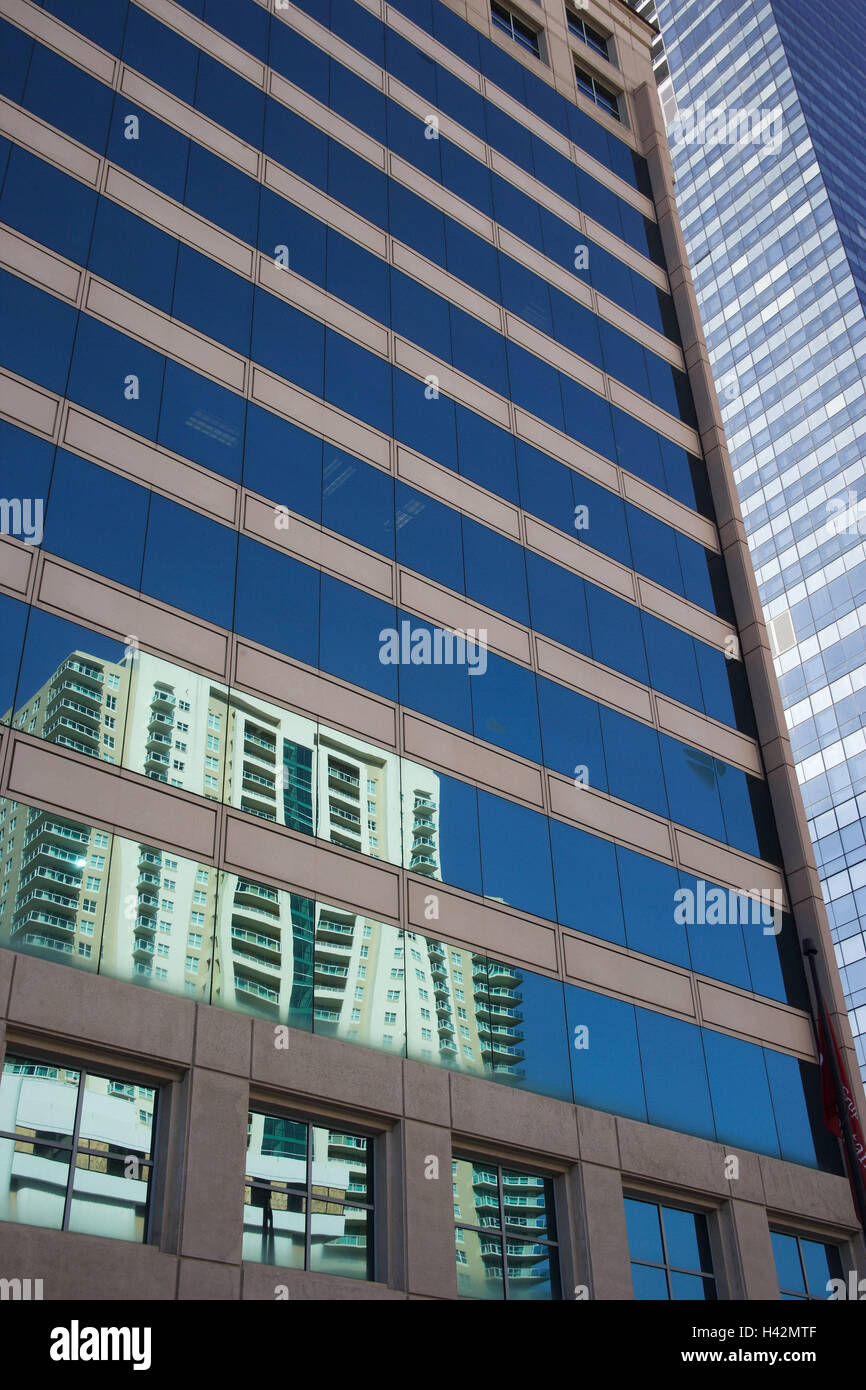 High rise facade, mirroring, office building, detail, building, houses ...