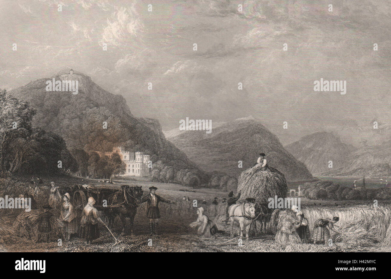 Inveraray Castle. Scotland. ALLOM c1840 old antique vintage print ...