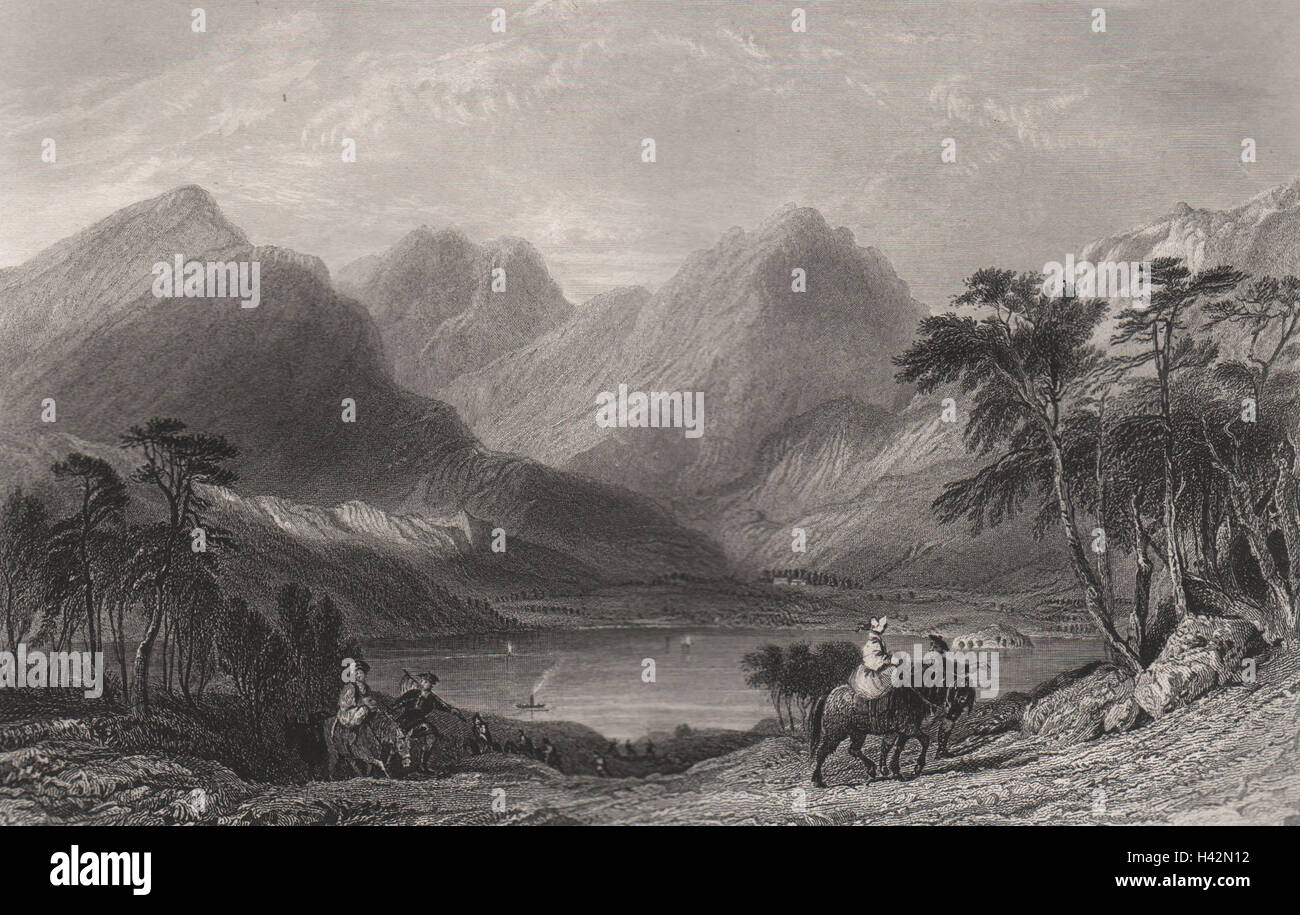 Loch Lomond from the road above Inversnaid Mill, Stirling. Scotland ...