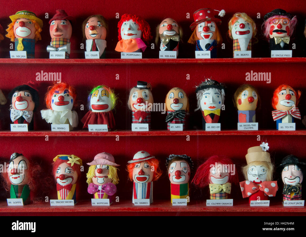 The egg register at the Clown's Museum at Wookey Hole,where all ...