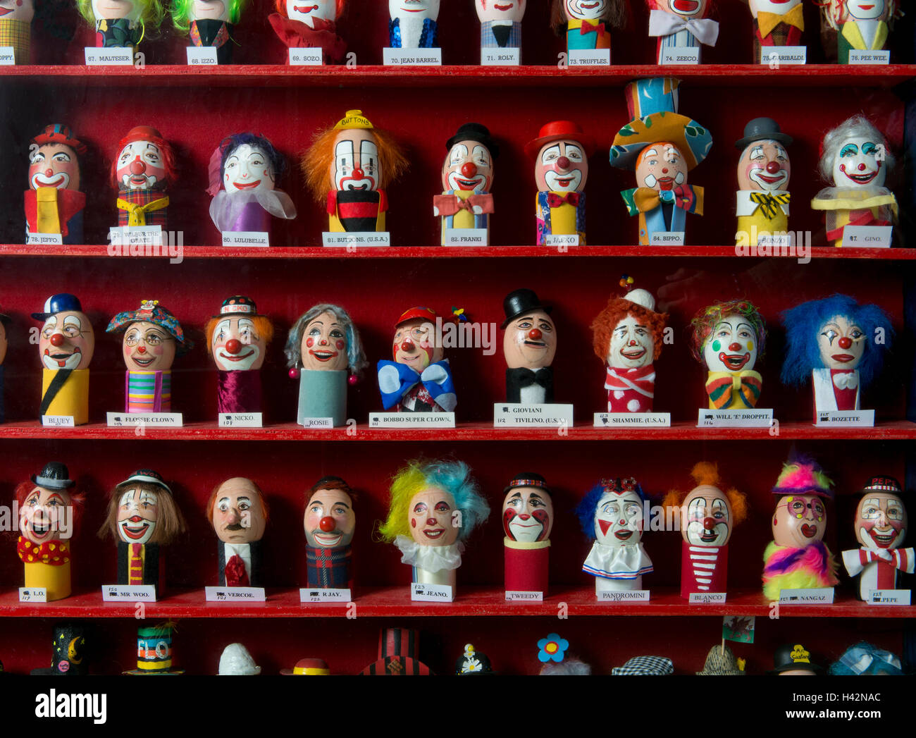 The egg register at the Clown's Museum at Wookey Hole,where all ...