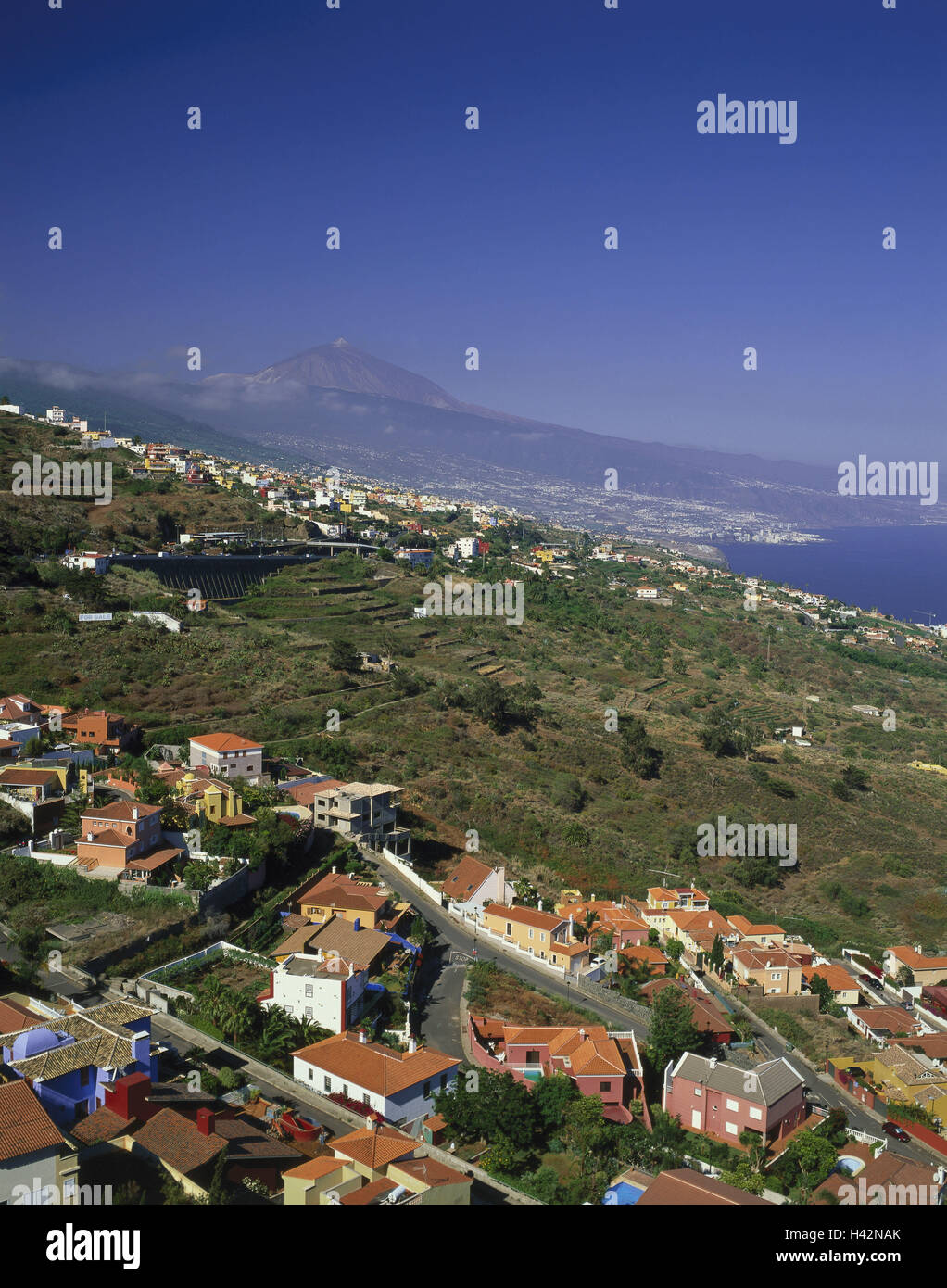 Tenerife, Puerto de la Cruz, local overview, the Canaries, Spain ...