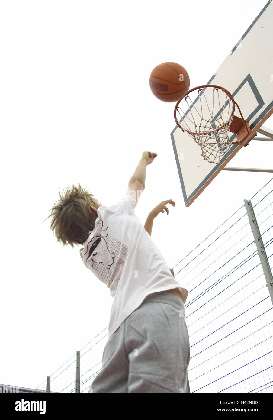 Basketball, boy, wicker throw, back view, person, child, ball game ...