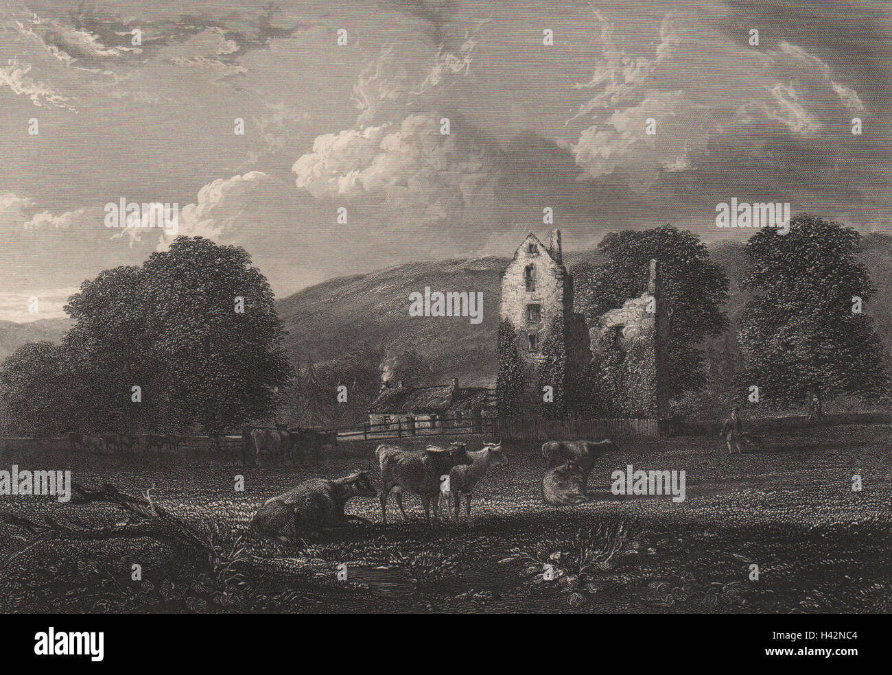 Comrie Castle, Keltneyburn, Aberfeldy. Scotland. BROWN 1868 old antique ...